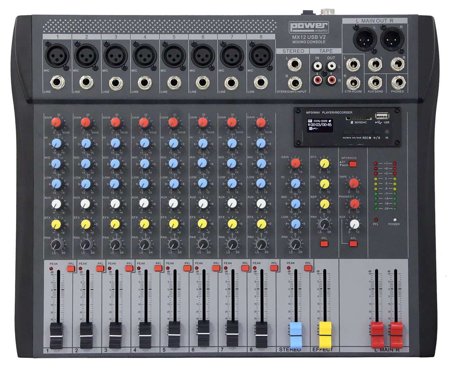Analoge mengtafel Power acoustics MX12 USB V2